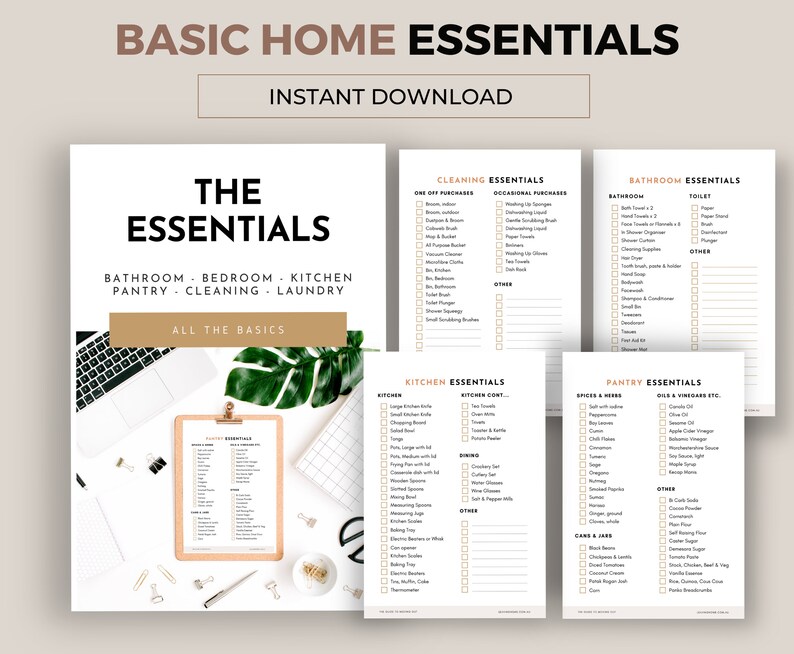 The Essentials Checklist Bundle Printable, Leaving Home, Instant ...