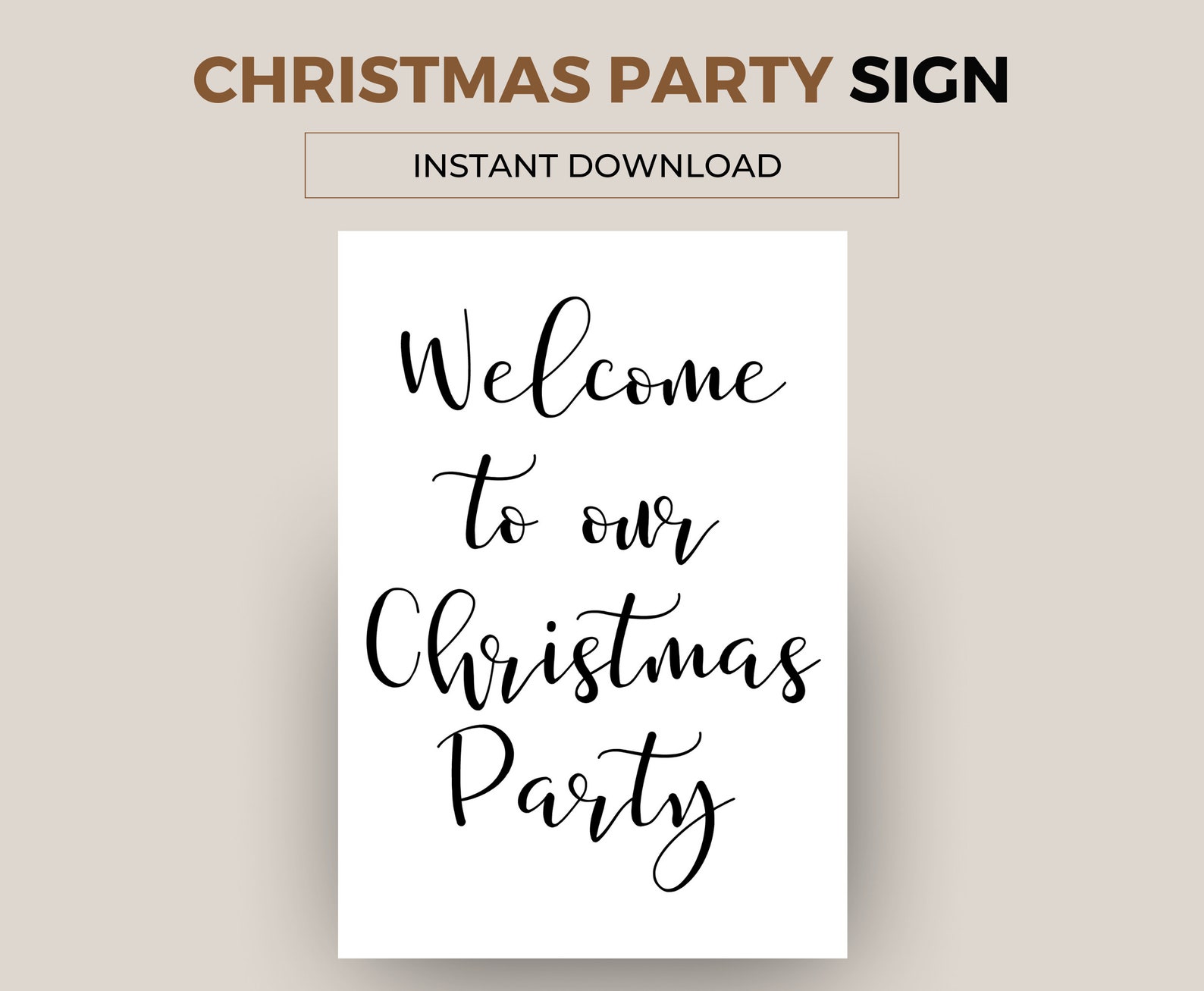 Welcome to Our Christmas Party Sign. Welcome Your Guests Visually to ...