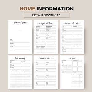 Home Information Book of Records | 74 Pages. Home Maintenance ...