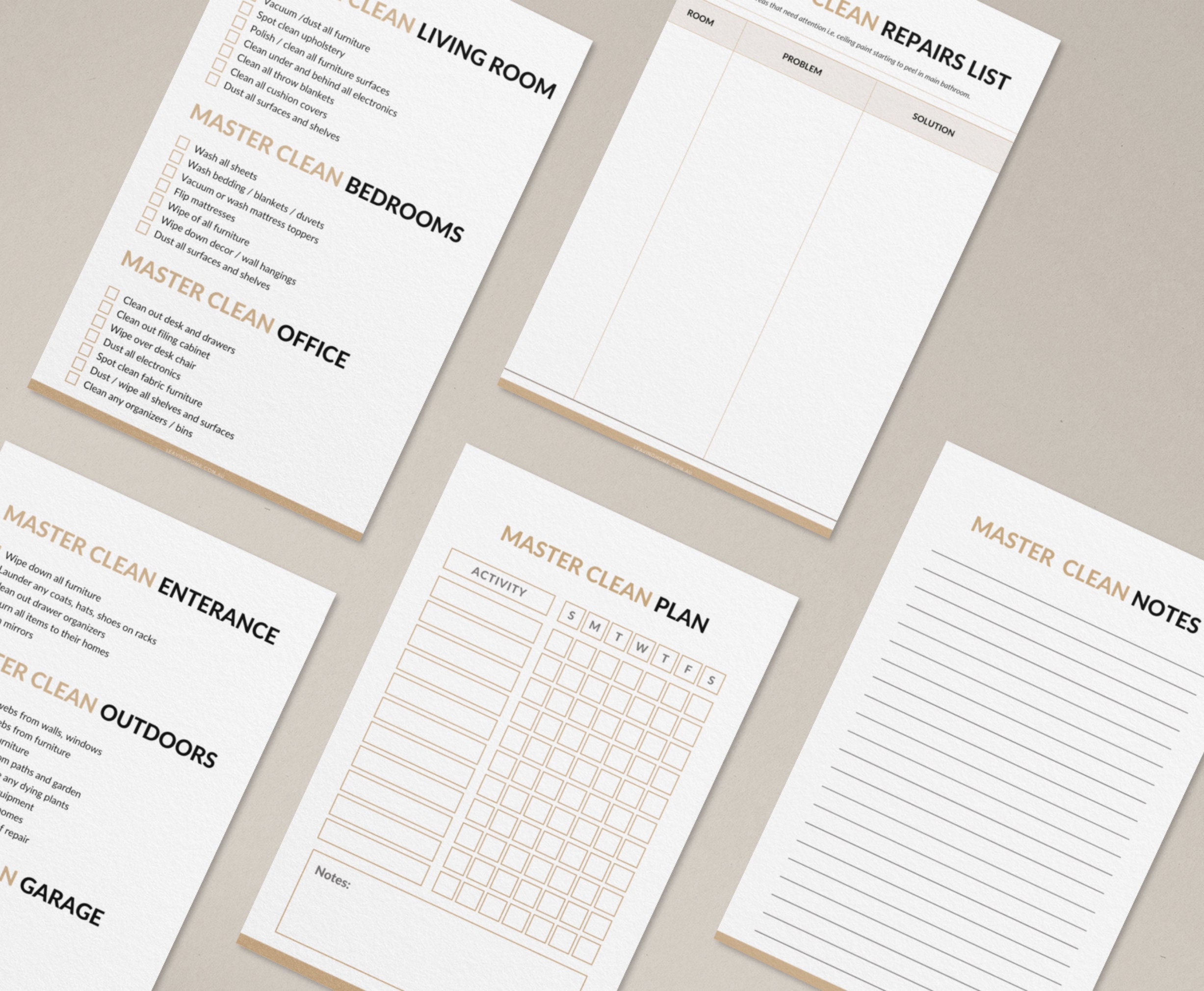 Master Cleaning Checklist, Room by Room Chores, Home Cleaning Schedule ...