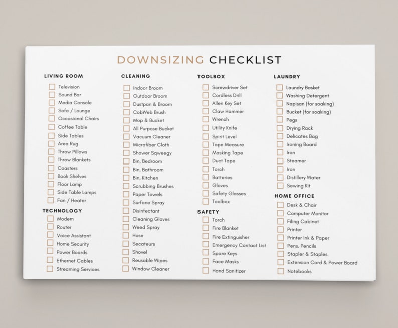 Downsizing Checklist. Relocating for Retirement, Moving House, New Home Checklist, Moving for ...