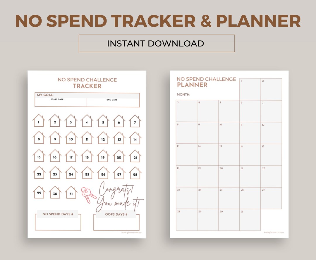 No Spend Tracker & Moving Planner: Savings Challenge (PDF Download) - Etsy