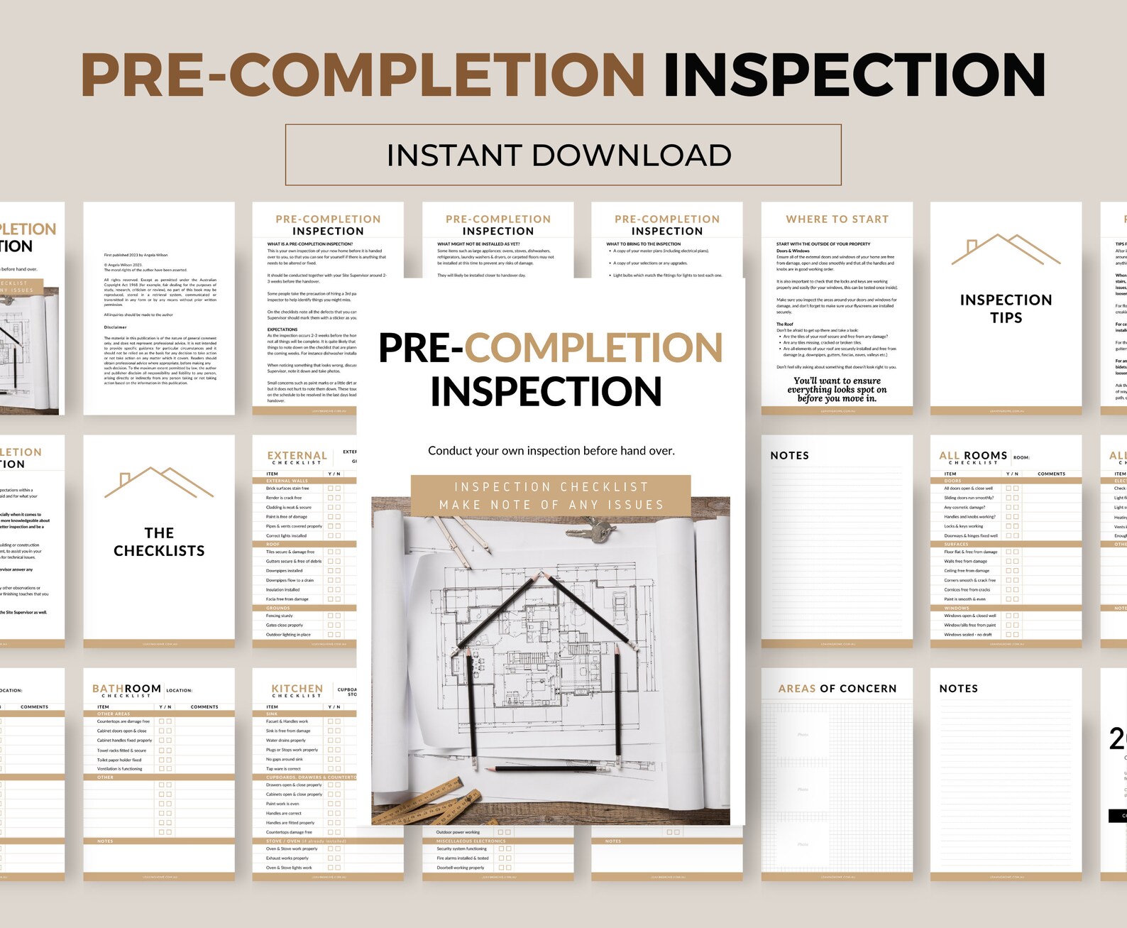 Pre-completion Inspection Checklists. House Inspection Plan ...