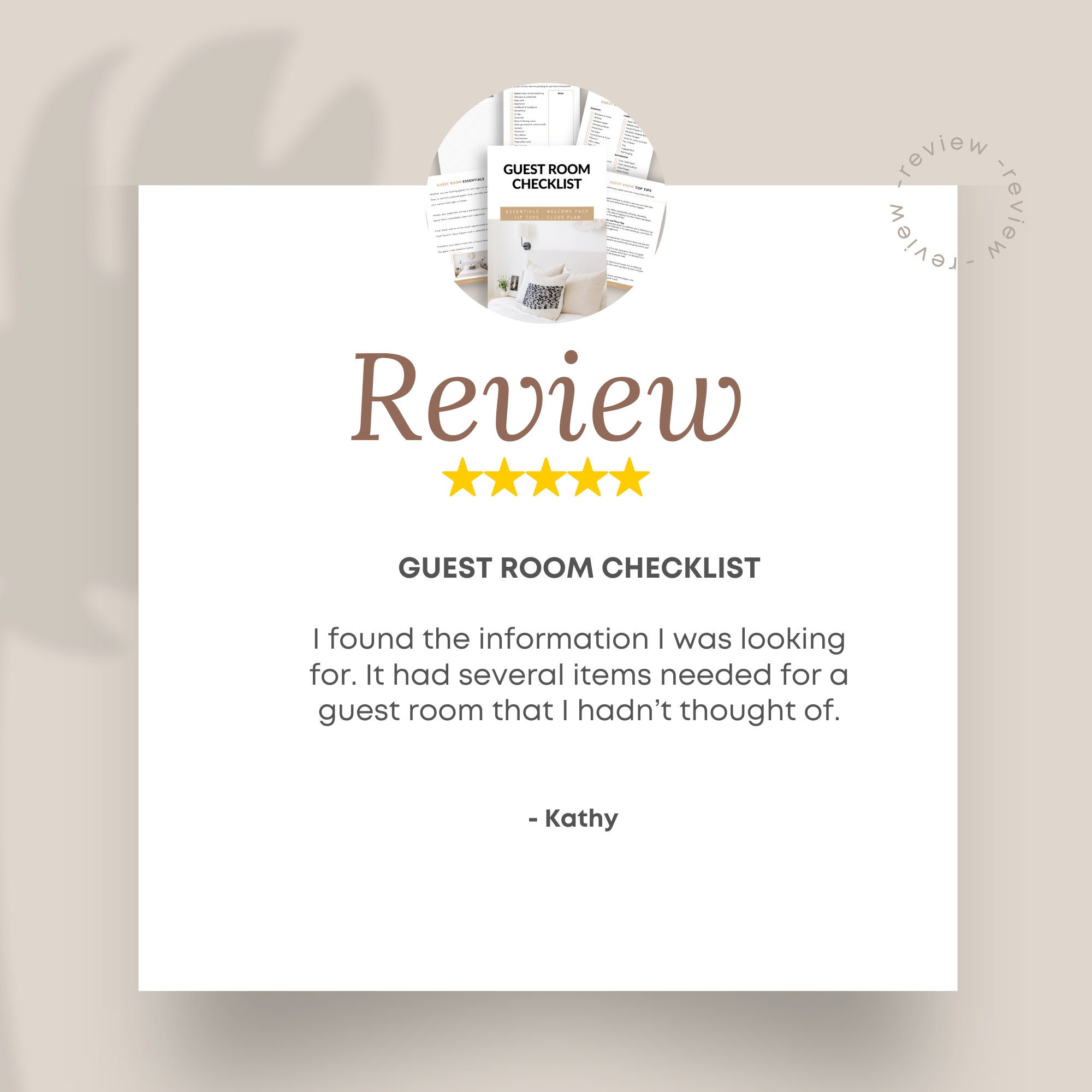 Guest Room Checklist Bundle, Prepare Your Home for Visitors, Overnight ...