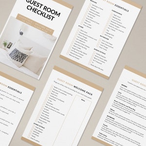 Guest Room Checklist Bundle, Prepare Your Home for Visitors, Overnight ...