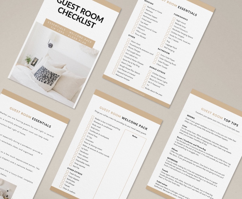 Guest Room Checklist Bundle, Prepare Your Home for Visitors, Overnight ...