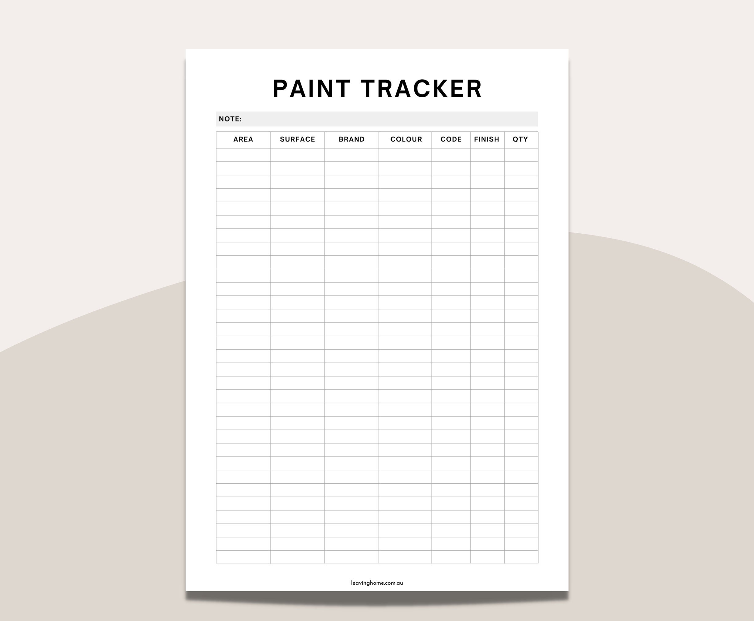 House Paint Tracker, Interior Design, Moving Preparation, Household ...