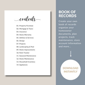 Home Information Book of Records | 74 Pages. Home Maintenance ...