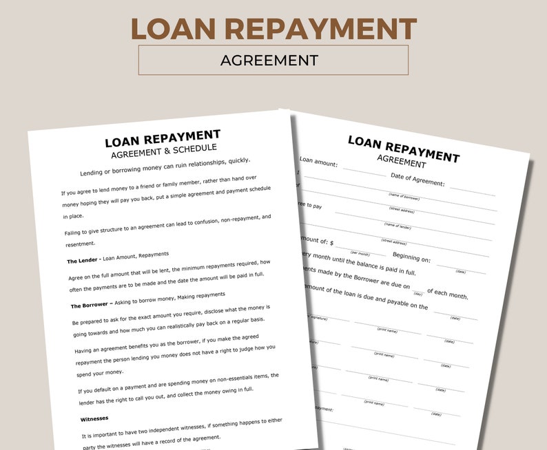 Simple Loan Agreement Template PDF | Private Lending Contract & Payment ...