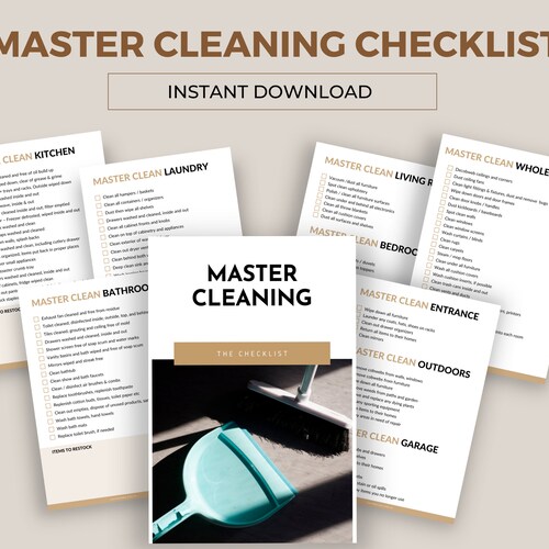 Master Cleaning Checklist Room by Room Chores Home Cleaning - Etsy