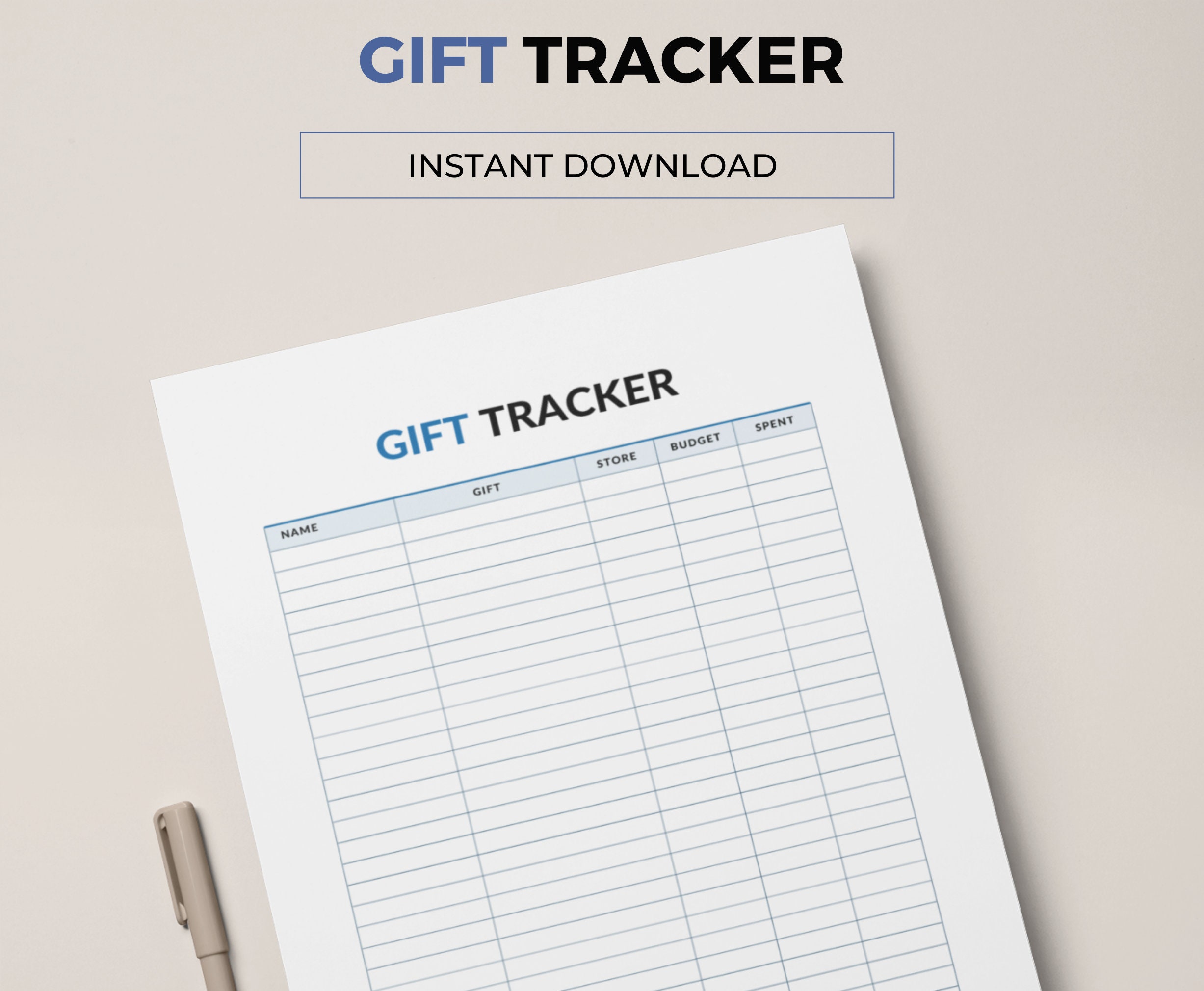 Gift Giving Planner, Birthday Tracker, Gift Idea Tracker, Instant ...