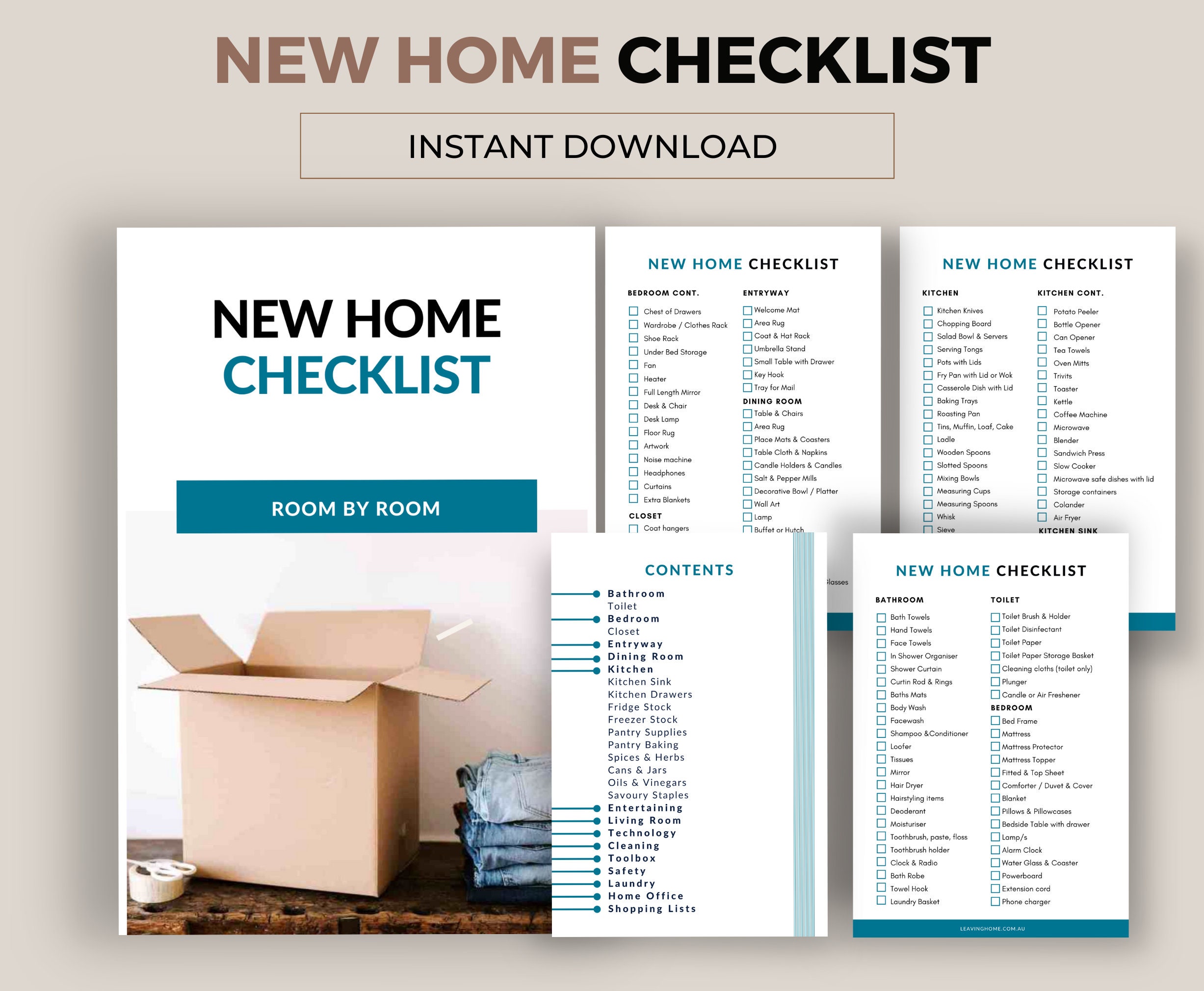 New Home Essentials Checklist. List for Your Kitchen Dining - Etsy