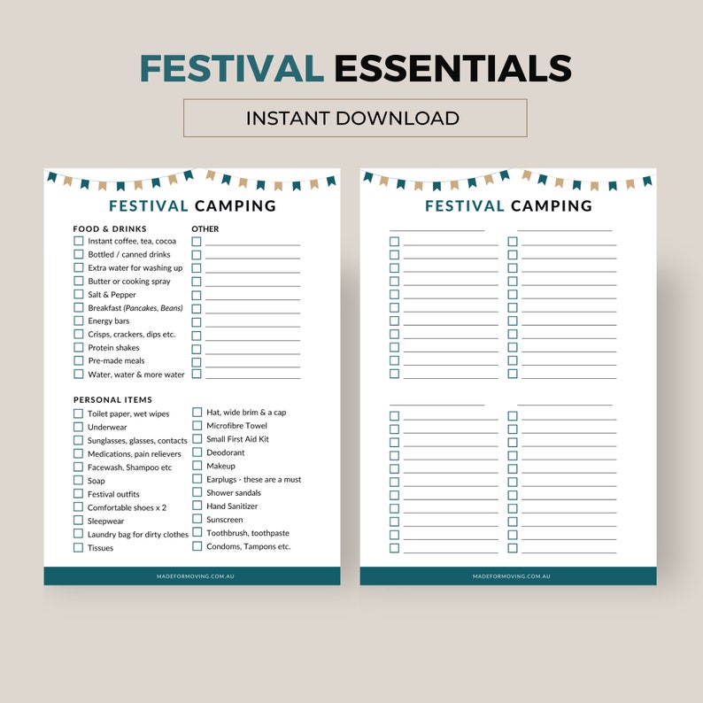 Ultimate Festival Camping Checklist, Camping Essentials Checklist, Tips ...