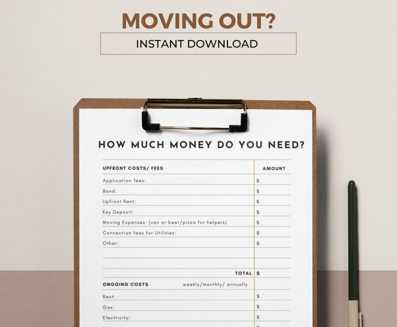How Much Money Do You Need to Move Out of Home? Moving Budget, First ...