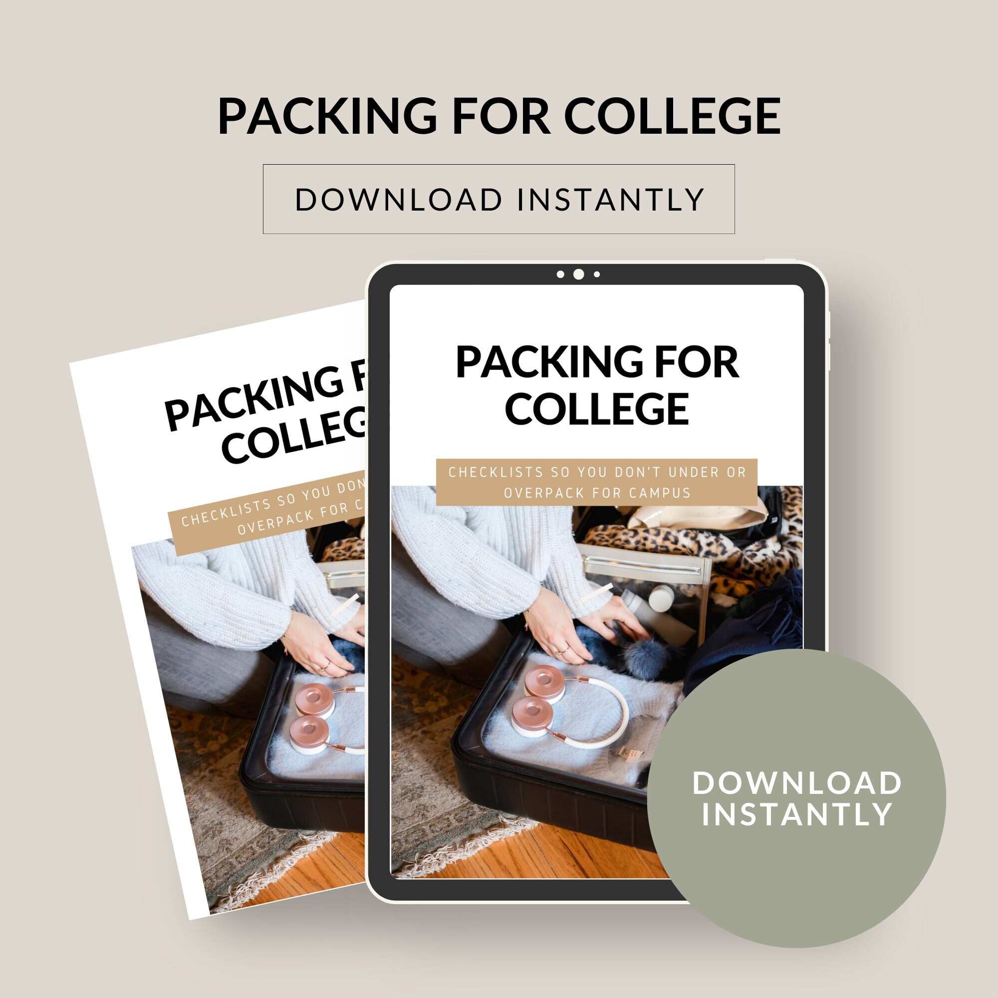 University Packing Checklist PDF | Campus Move in Planner & Room Layout ...