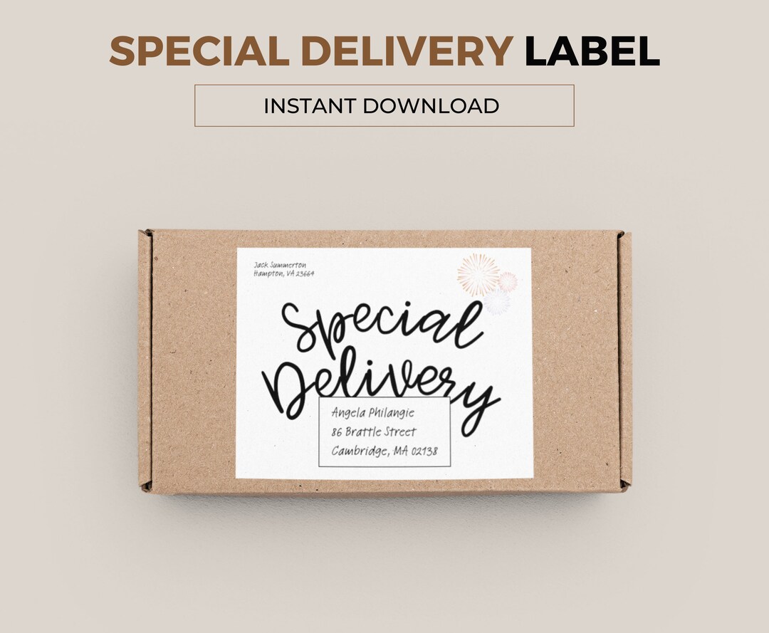 Special Delivery Label: Printable Gift Address Label (PDF) - Etsy