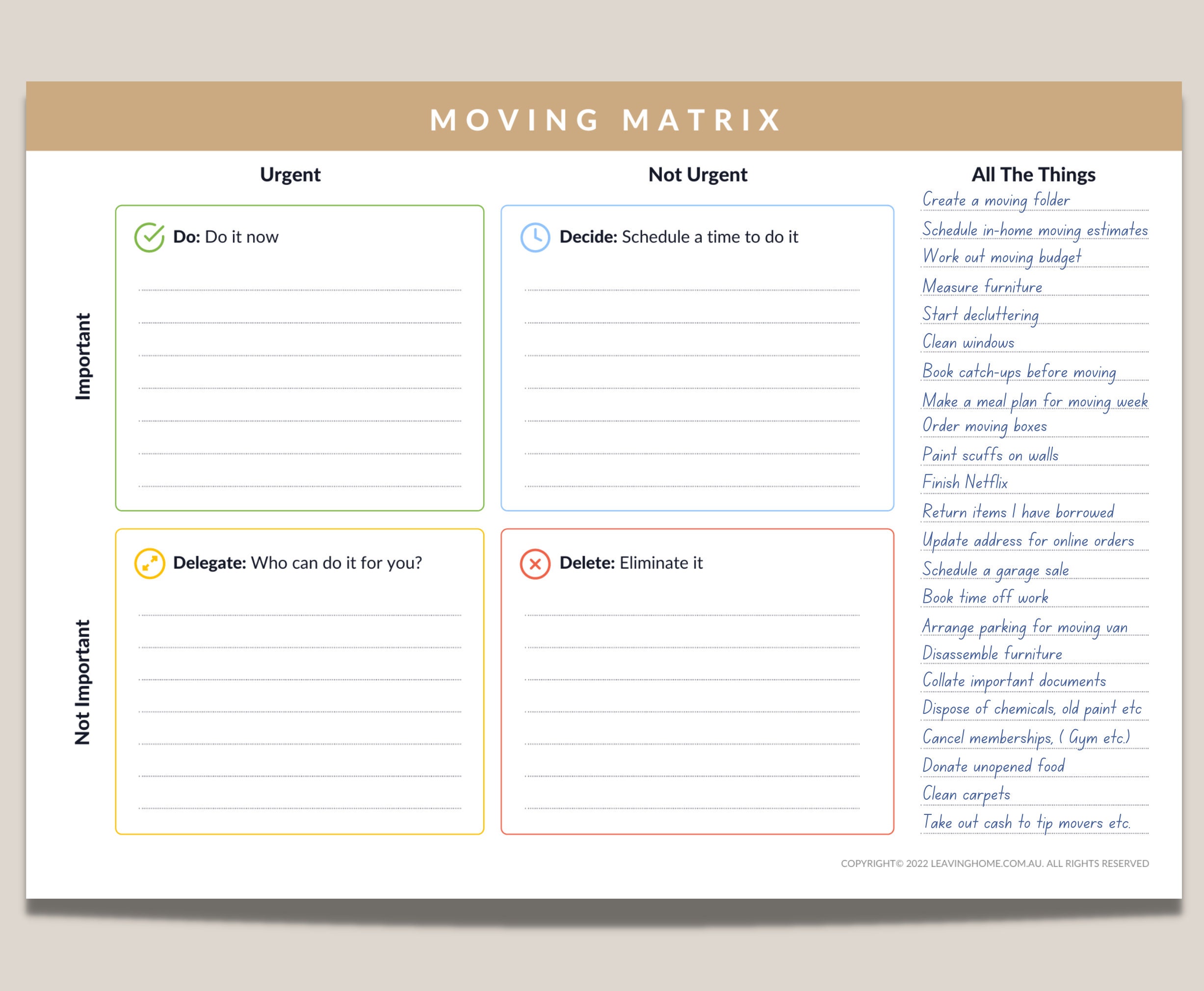 The Moving Matrix is a Simple Way to Organize Your To-do List ...