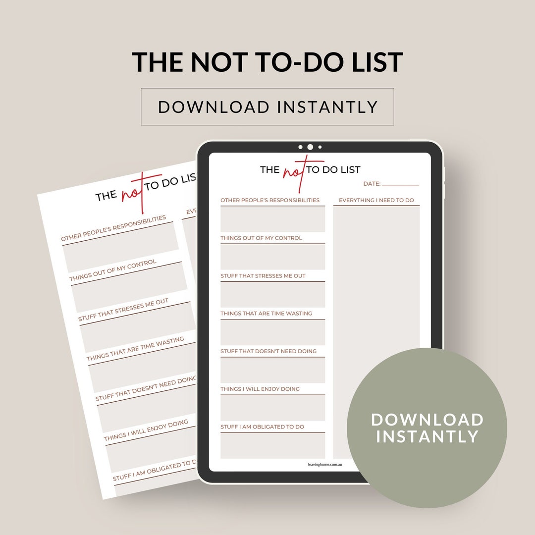 The NOT To-do List Printable, What Do You ACTUALLY Need to Do, Mind Map ...