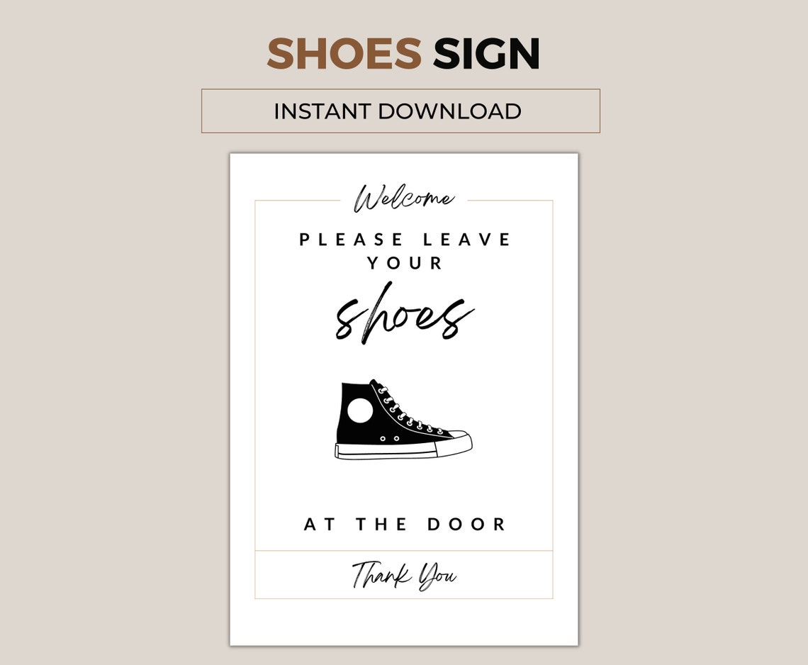 Please Remove Shoes Sign – Printable Clean Home Sign for Babies ...