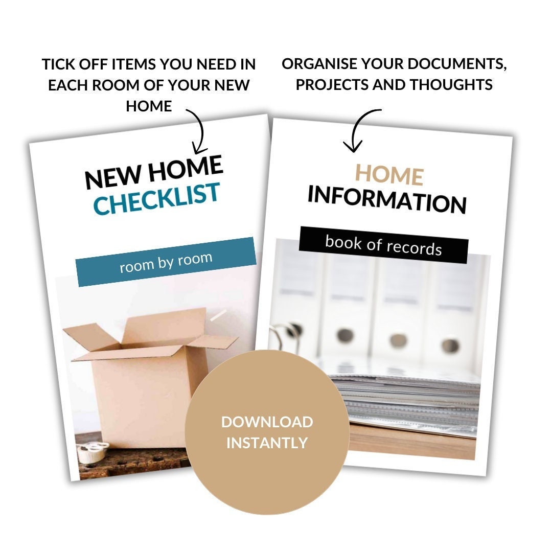 New Home Checklist and Home Information Book of Records Bundle. A List ...