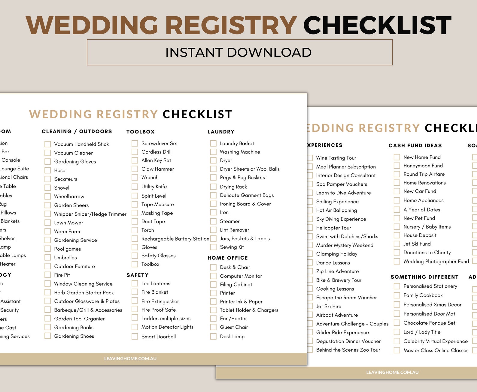 Modern Wedding Registry Planner | Checklist, Q&A and Gift Ideas PDF - Etsy
