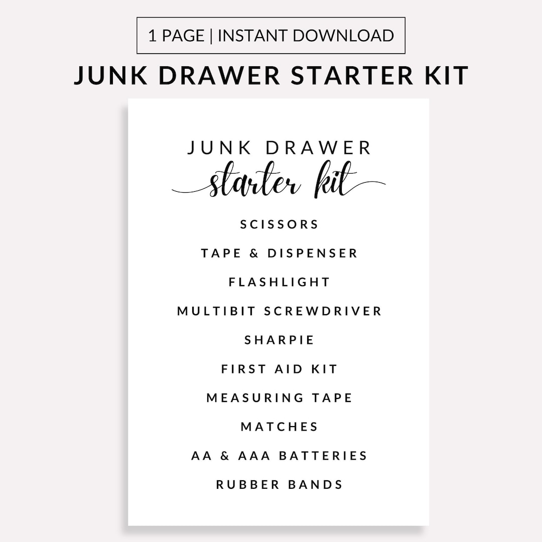 Junk Drawer Starter Kit Printable to Create a Housewarming Gift. Print ...