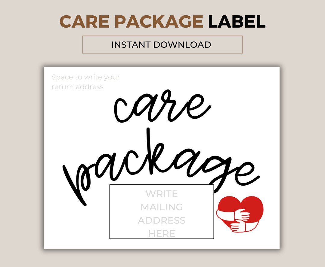 Care Package Label: Printable Mailing Label (PDF Download) - Etsy