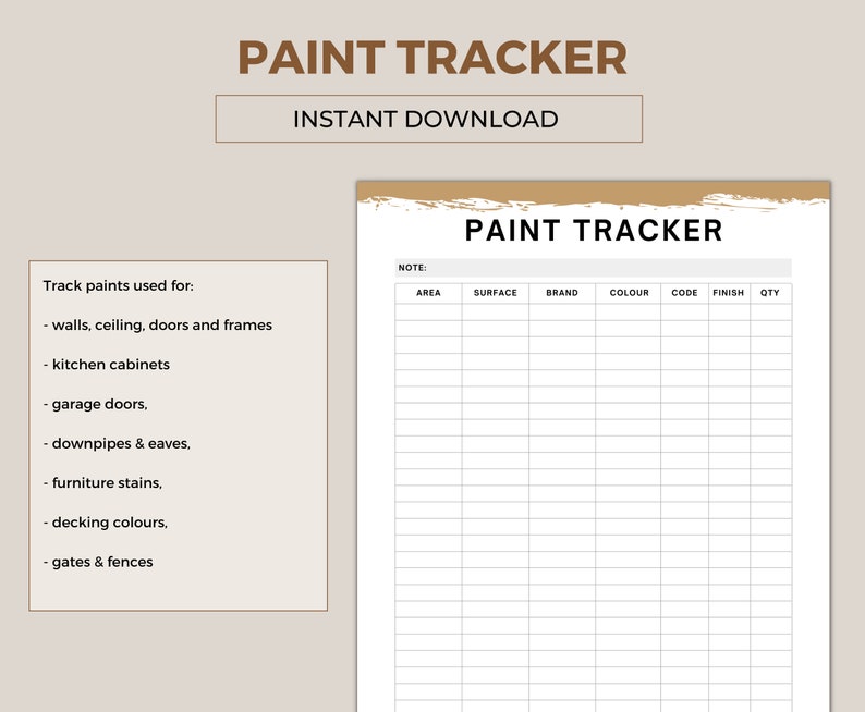 House Paint Tracker. A Simple Way to Track the Paints You Use in Your ...