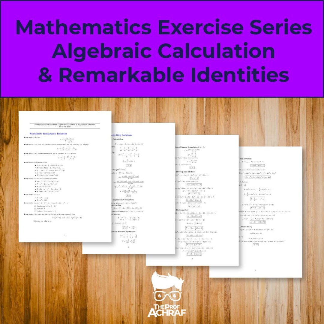 Mathematics Exercise Series - Algebraic Calculation & Remarkable ...
