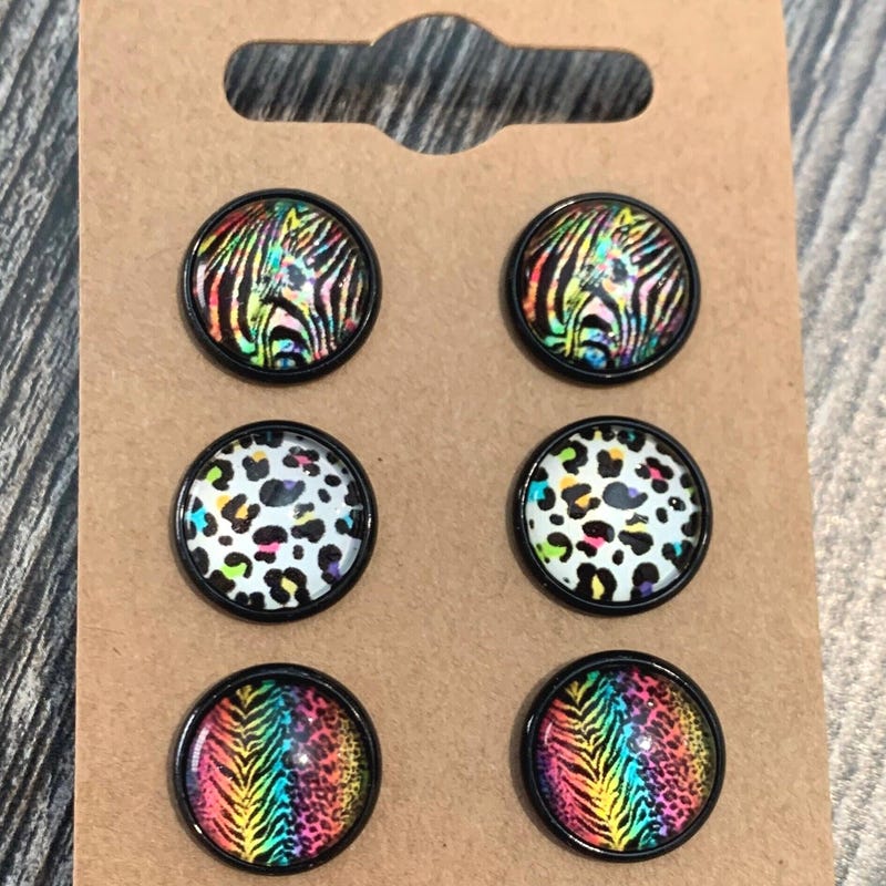 Zebra Stud Earrings - Etsy