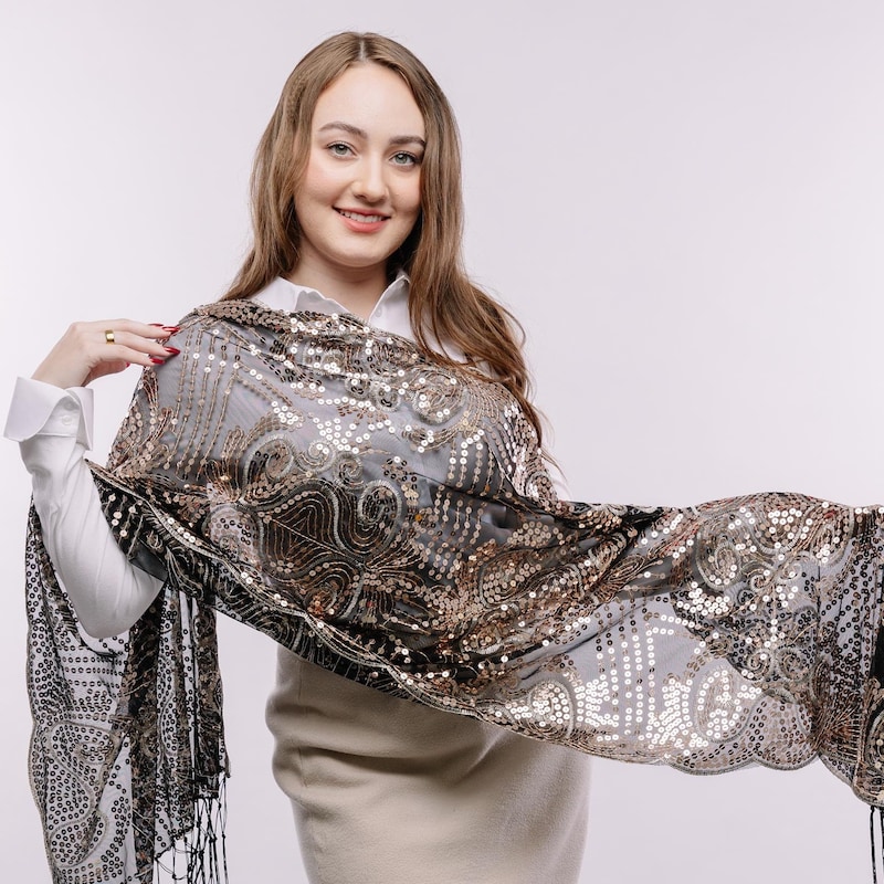 Champagne Beaded Shawl - Etsy