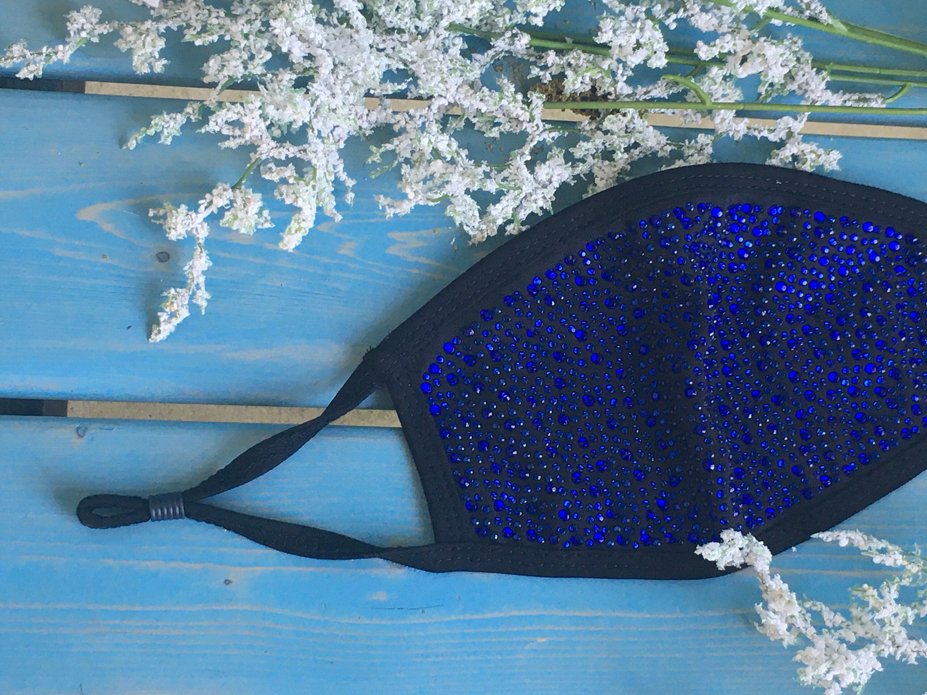 Bling Royal Blue Mask. Cobalt Blue Mask. Sparkly Rhinestone | Etsy
