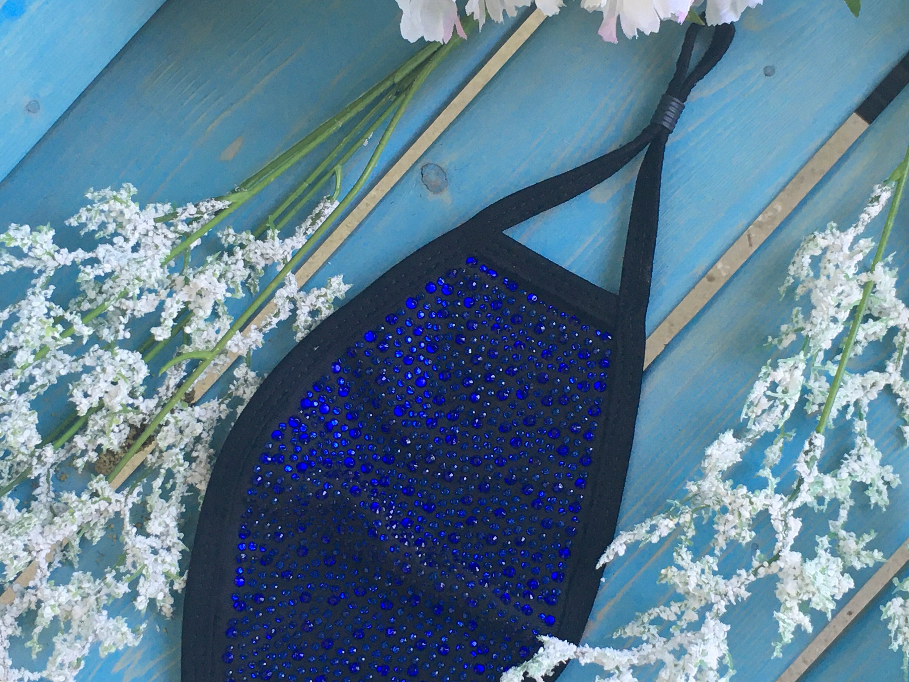 Bling Royal Blue Mask. Cobalt Blue Mask. Sparkly Rhinestone | Etsy