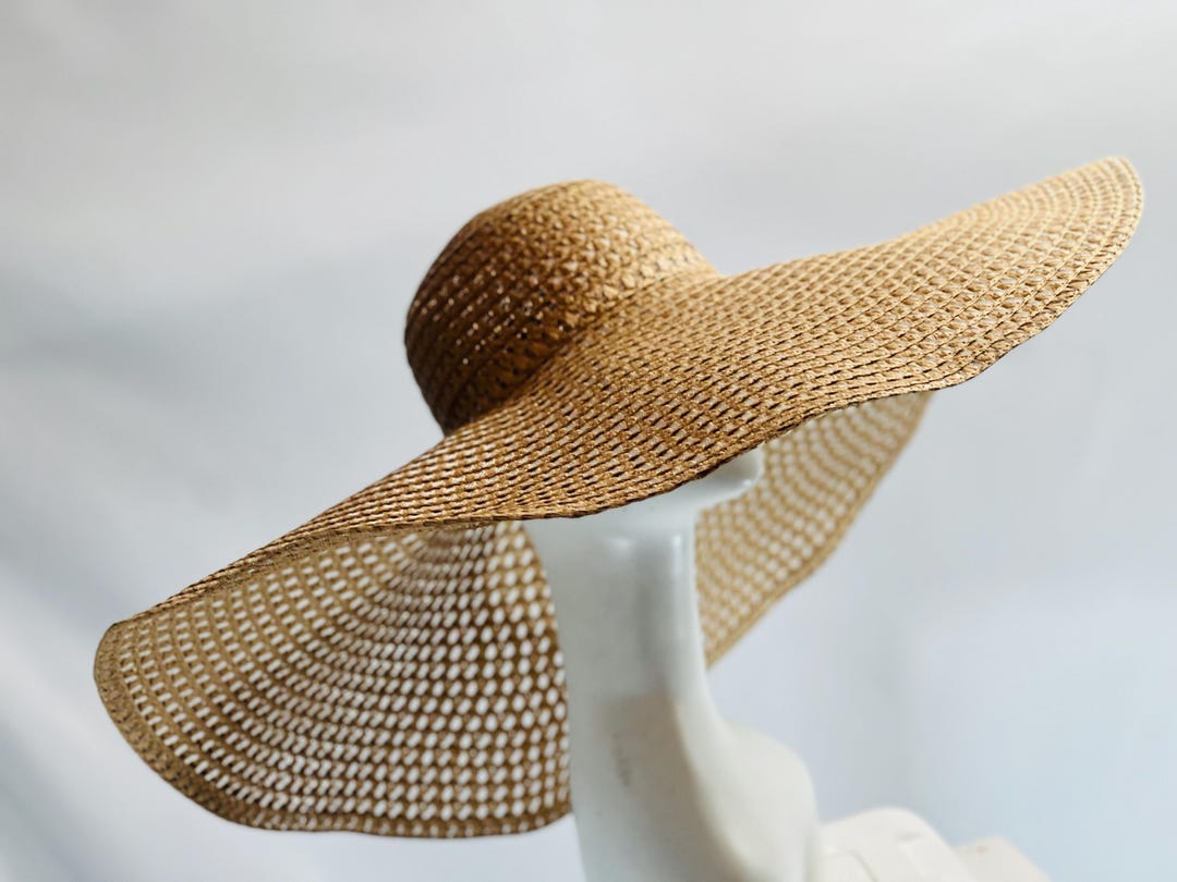 Wide Brim Straw Sun Hat – Floppy Woven Beach Hat for Summer, Travel ...