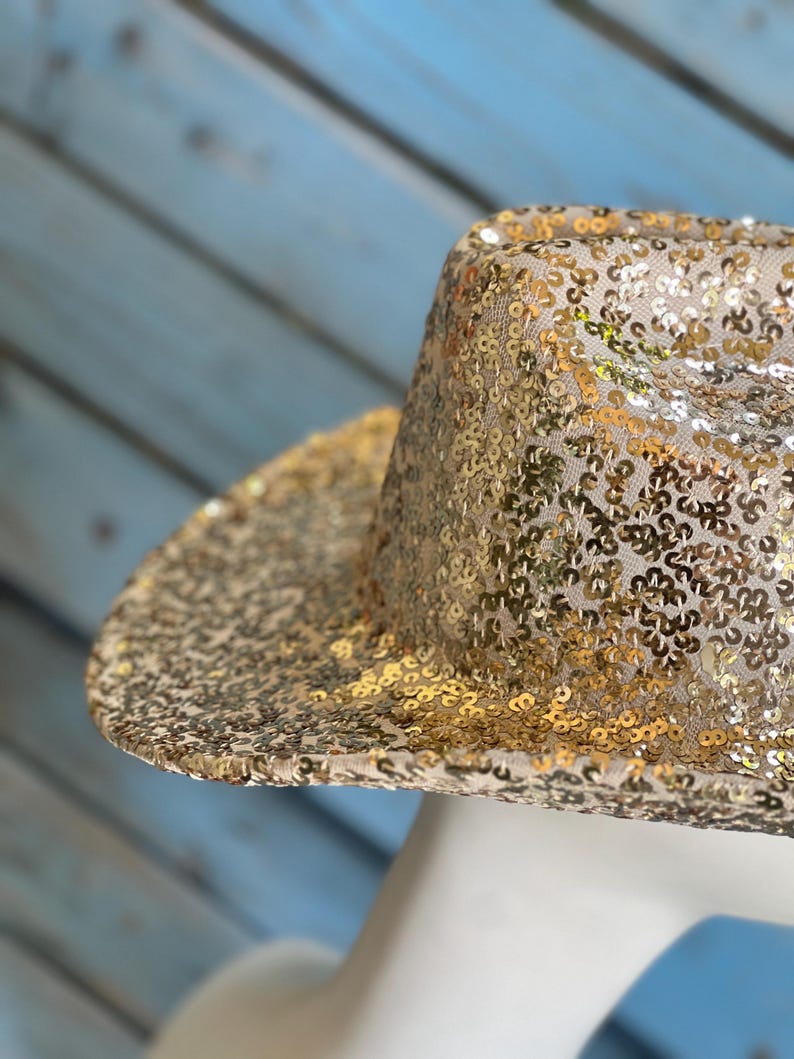 Sequin Cowboy Hat: Golden Yellow Western Rodeo Party Hat - Etsy