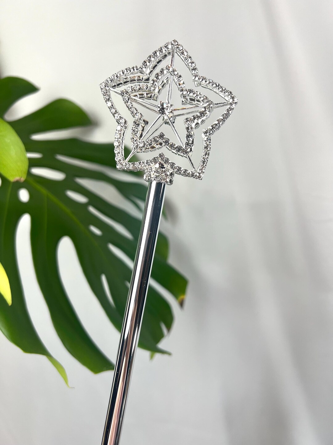 Star-inspired Rhinestone Decorative Prop – 15-inch Metal Pageant ...