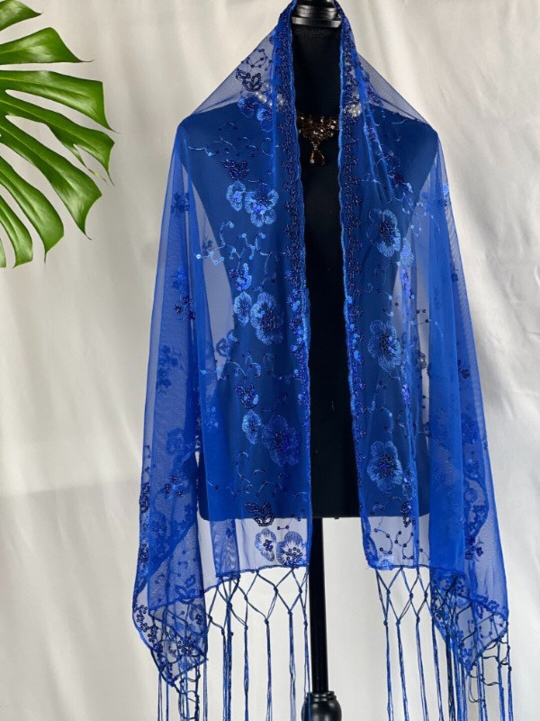 Sparkle Royal Blue Scarf Dazzling Midnight Blue Elegant Evening Wrap ...
