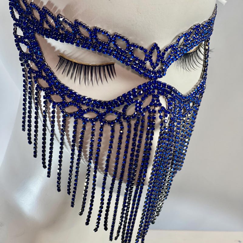 Blue Masquerade Mask - Etsy