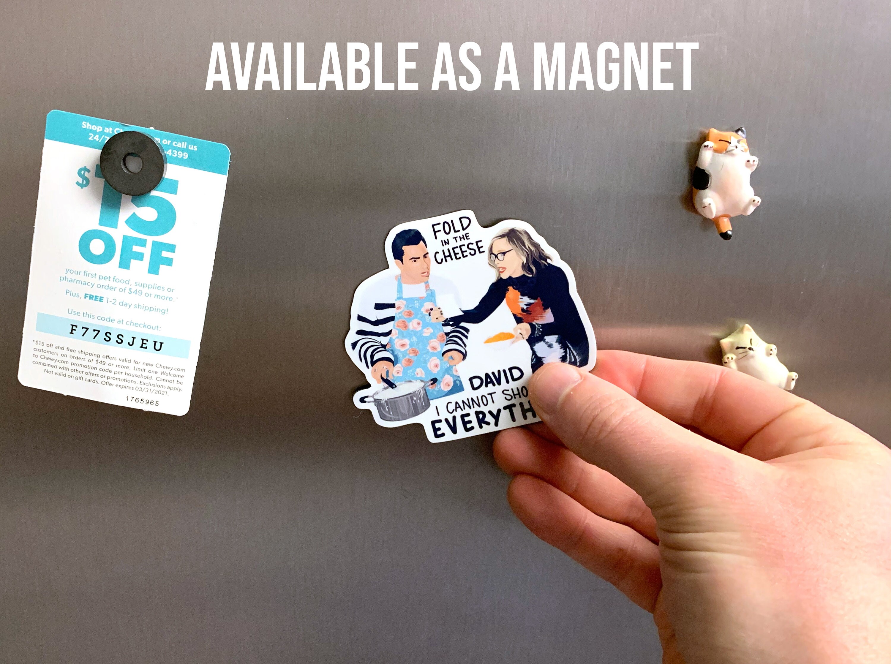 Magnet Sticker Keychain Fold in the Cheese Sticker Fridge | Etsy