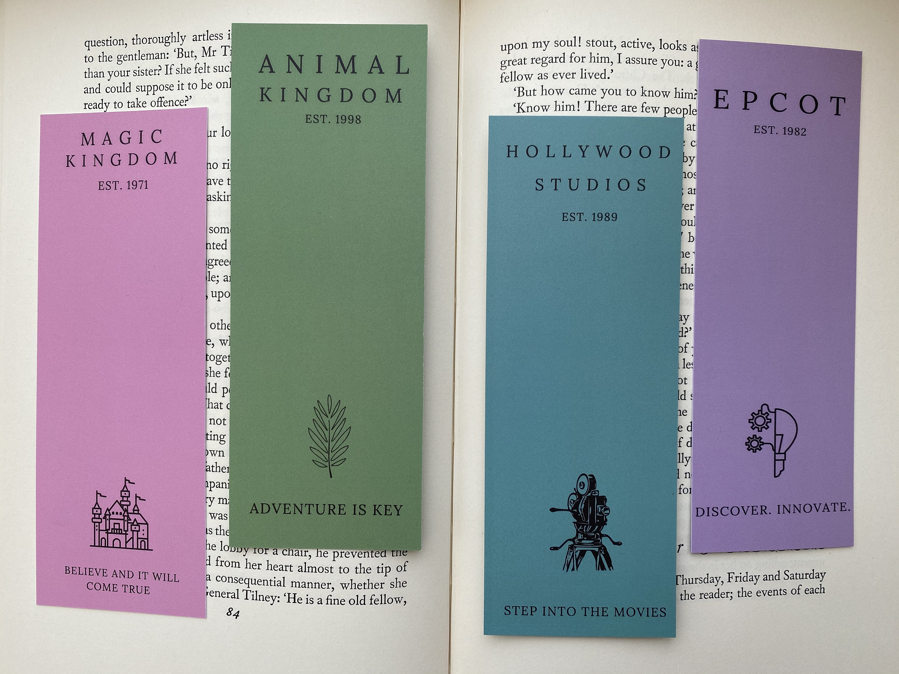 Walt Disney World Inspired Bookmarks Set X 4 Disney Parks Disney ...