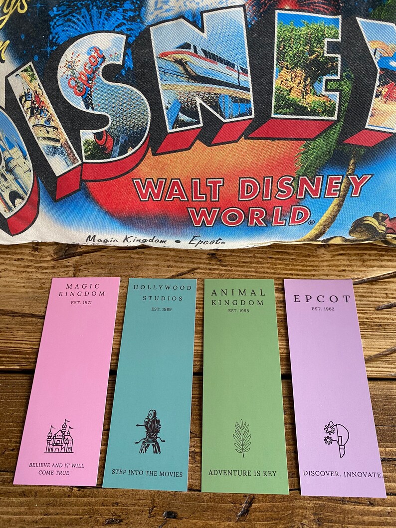 Epcot Theme Bookmark Walt, Disney World Parks Disney Inspired Bookmarks ...