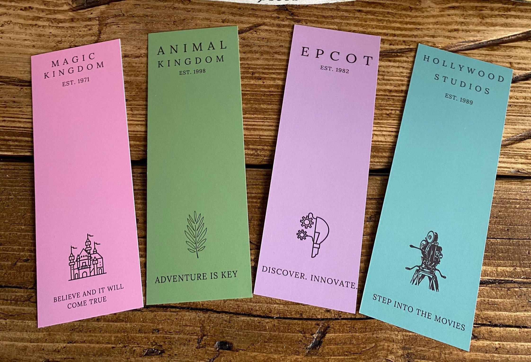 Walt Disney World Inspired Bookmarks Set X 4 Disney Parks Disney ...