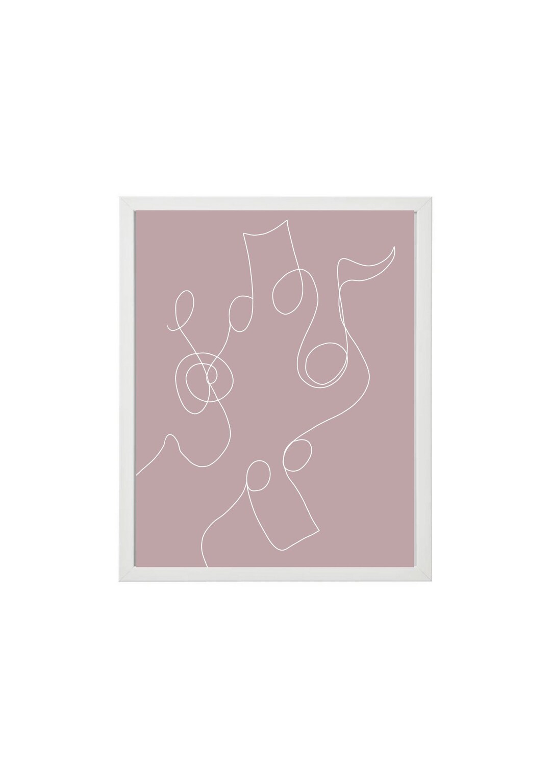 A4 Music Notes Wall Print Pink/purple Wall Art Music/musical Line ...
