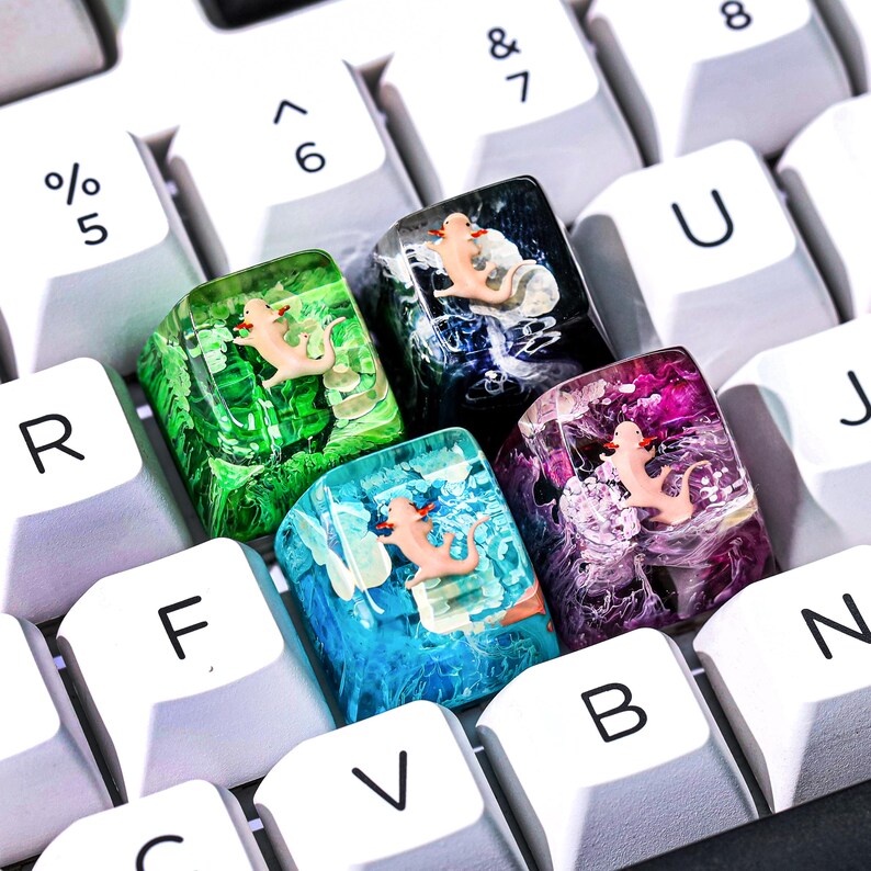 FLASH SALE! Axolotl Artisan Keycap – SA Profile 1U | Handmade Resin ...