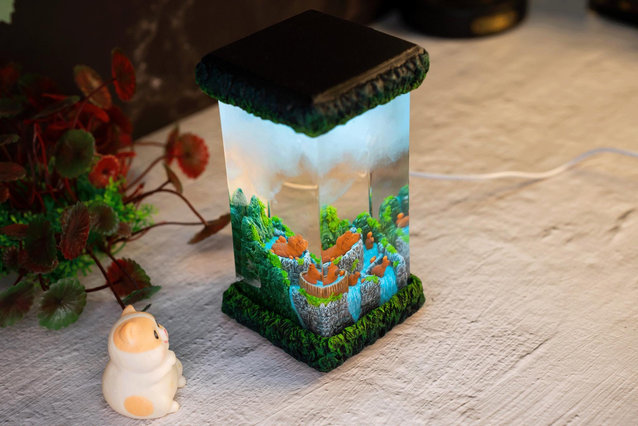 Cute Capybara Lamp, Kawaii Capybara, Custom Capybara, Handmade Resin ...
