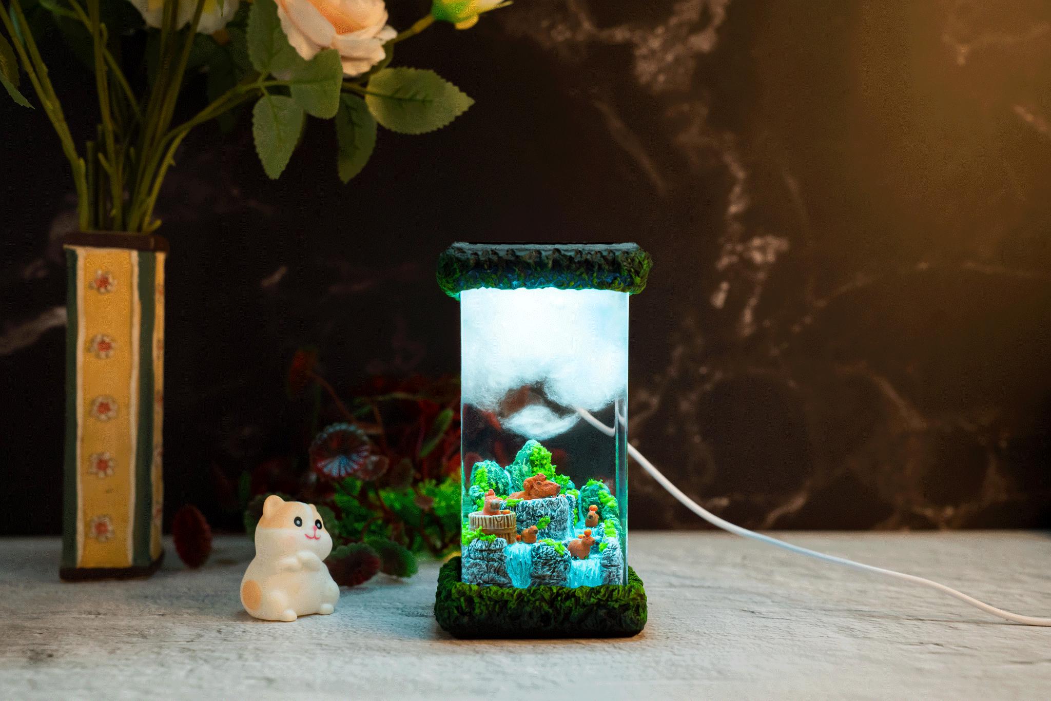 Cute Capybara Lamp, Kawaii Capybara, Custom Capybara, Handmade Resin ...