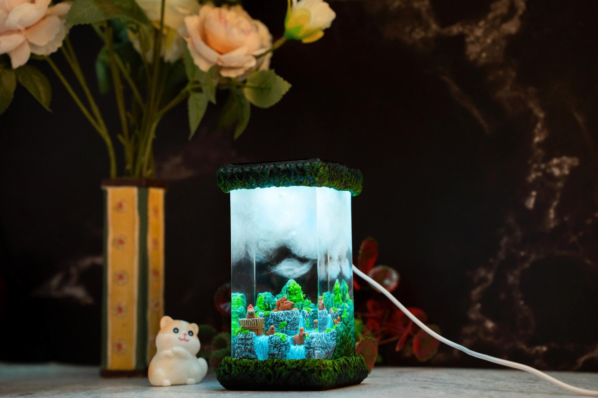 Cute Capybara Lamp, Kawaii Capybara, Custom Capybara, Handmade Resin ...