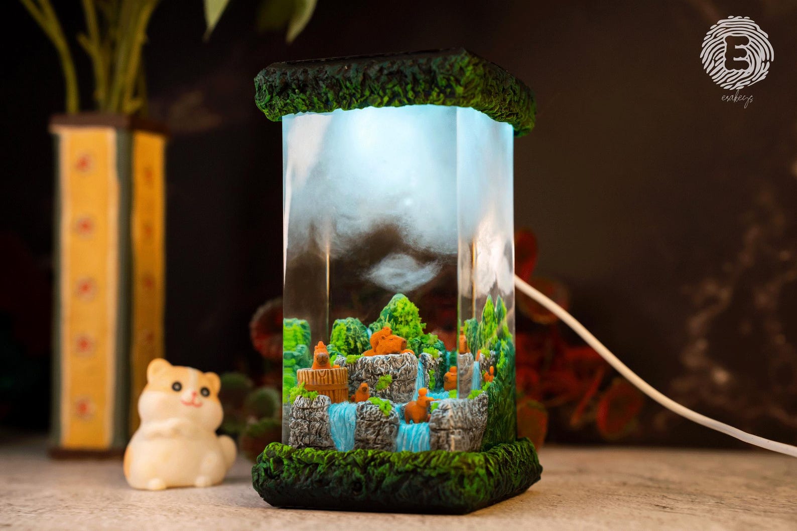 Cute Capybara Lamp, Kawaii Capybara, Custom Capybara, Handmade Resin ...