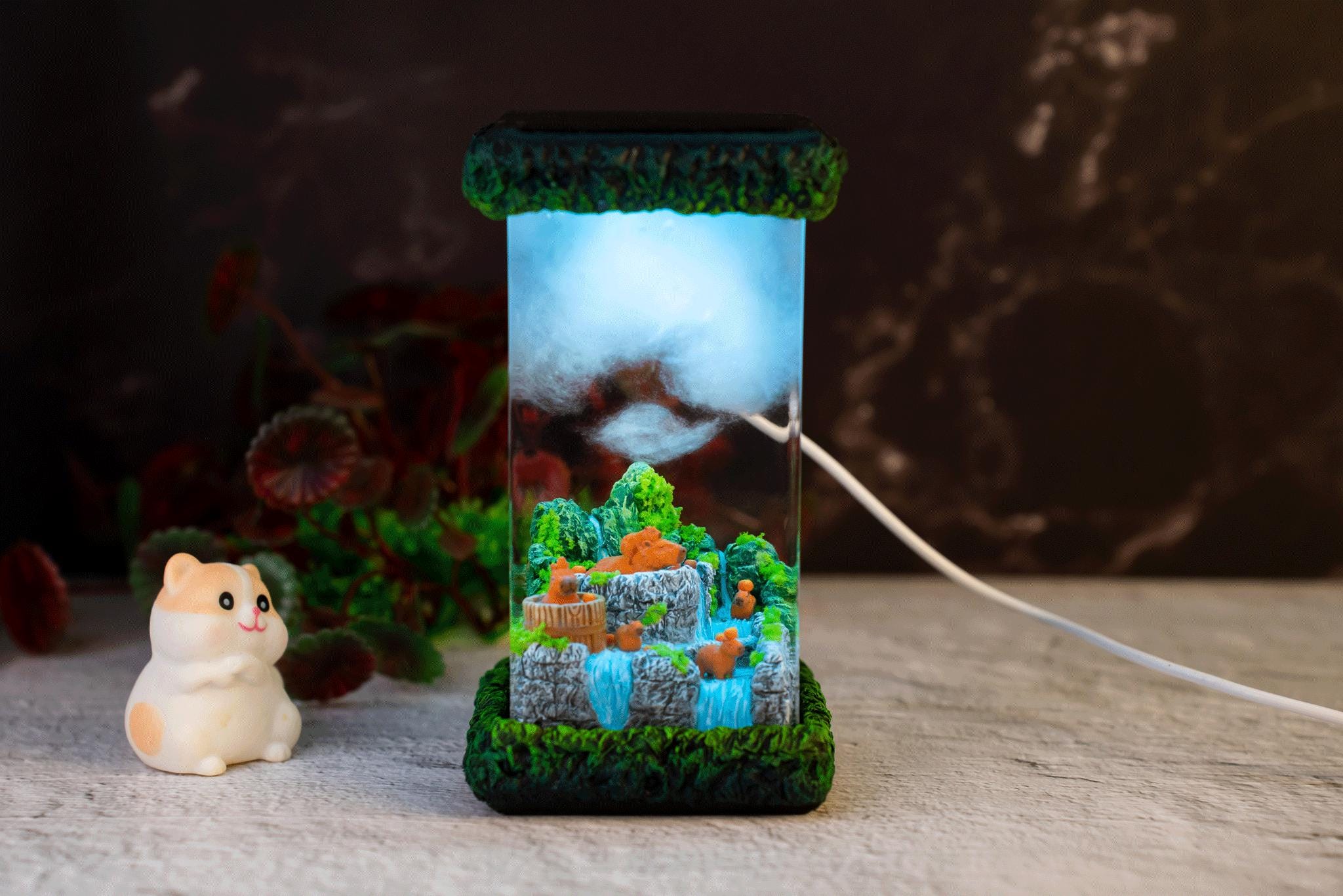 Cute Capybara Lamp, Kawaii Capybara, Custom Capybara, Handmade Resin ...