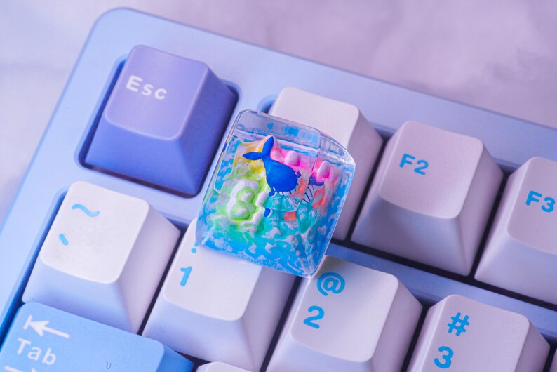 Whale Keycap, Keycaps for Lover Ocean, Handcrafted Resin Keycap for ...